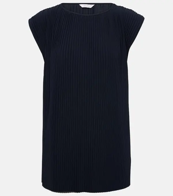 Max Mara Cambusa Pleated Top - Blue