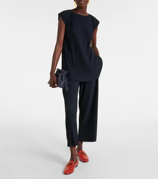 Max Mara Cambusa Pleated Top - Blue