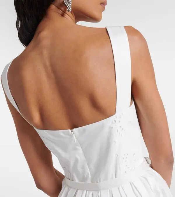 white christmas dresses White Cotton Broderie Dress – self-portrait-US
