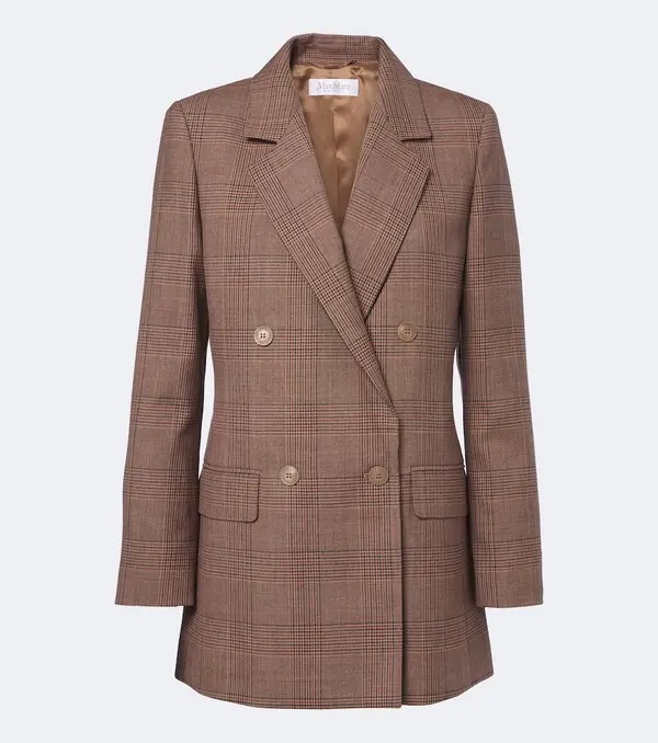 Max Mara Double-breasted Virgin Wool Blazer - Multicoloured