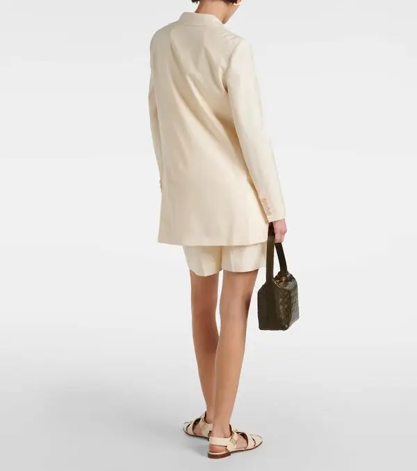 Max Mara Double-breasted Virgin Wool Blazer - White