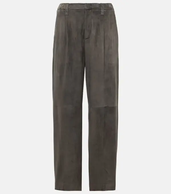 Brunello Cucinelli Suede Straight Pants