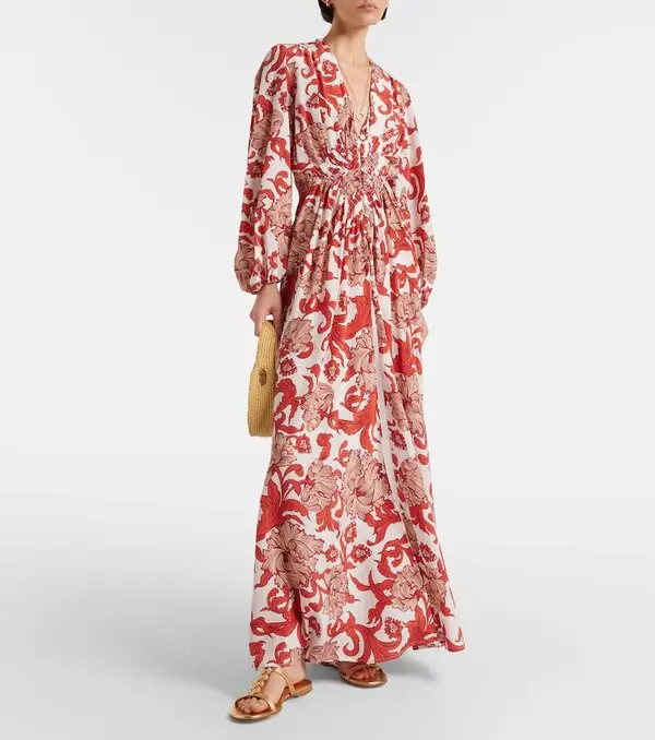 La DoubleJ Camerino Printed Silk Maxi Dress - Multicoloured