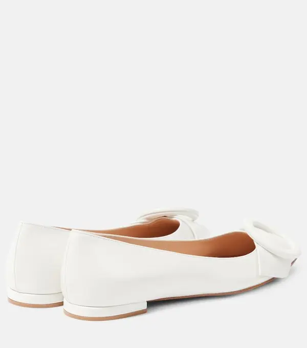 GIANVITO ROSSI Venezia Leather Ballet Flats - White
