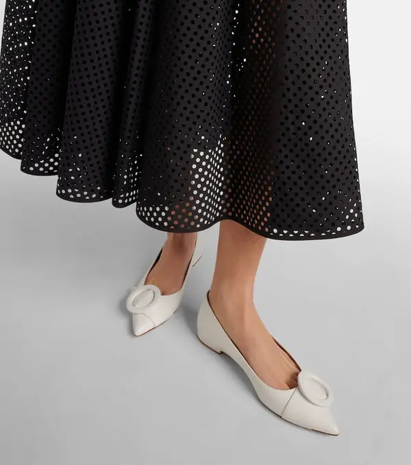 GIANVITO ROSSI Venezia Leather Ballet Flats - White