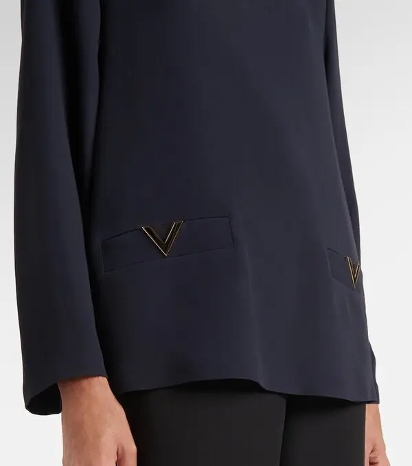Valentino Garavani Vgold Cady Couture Top - Blue
