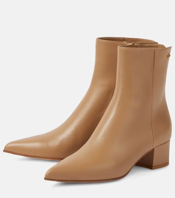 GIANVITO ROSSI Lyell 45 Leather Ankle Boots
