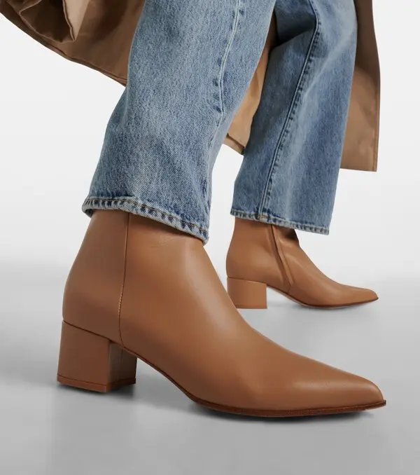 GIANVITO ROSSI Lyell 45 Leather Ankle Boots