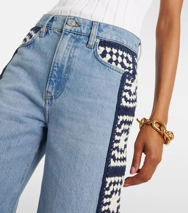 FRAME Le Jane Crop Crochet Straight Jeans