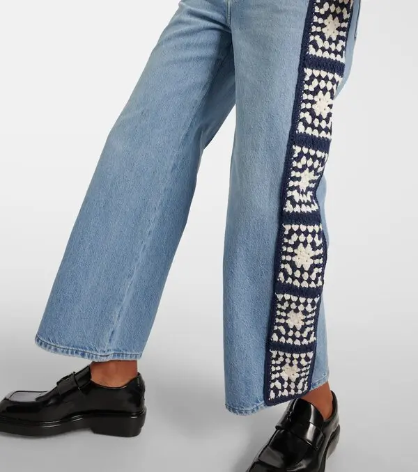 FRAME Le Jane Crop Crochet Straight Jeans