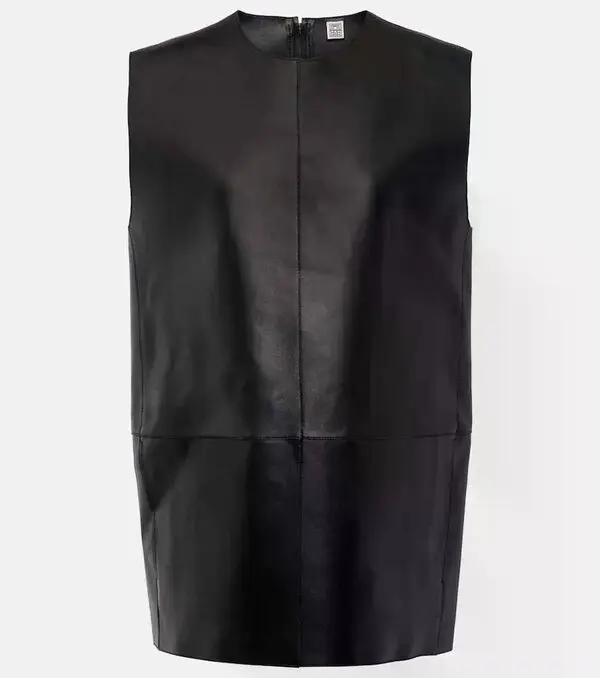 TOTEME Leather Sleeveless Top