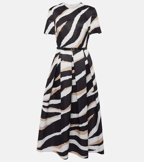 Elie Saab Printed Silk-blend Midi Dress