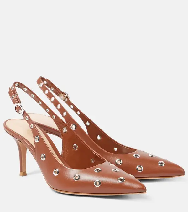 GIANVITO ROSSI Lydia 70 Leather Slingback Sandals