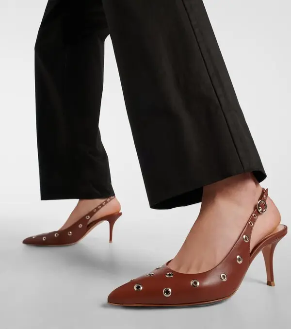 GIANVITO ROSSI Lydia 70 Leather Slingback Sandals