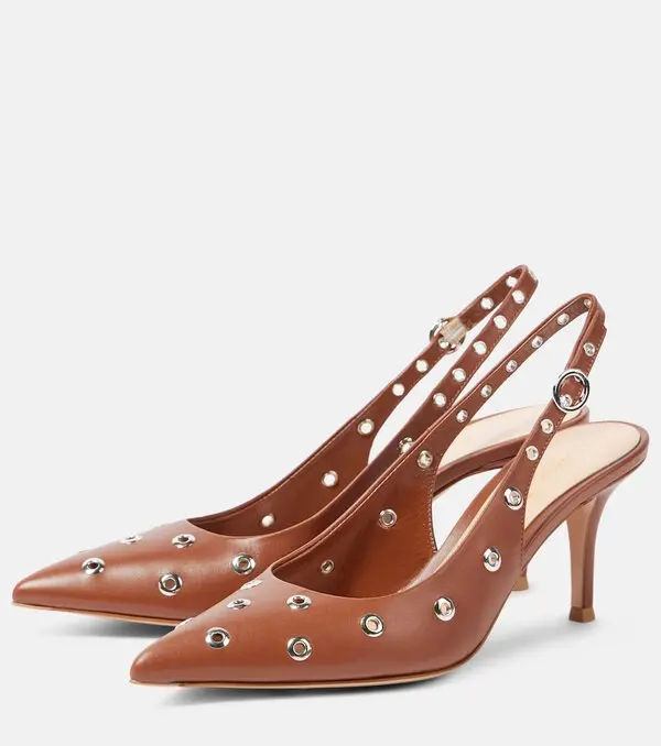 GIANVITO ROSSI Lydia 70 Leather Slingback Sandals