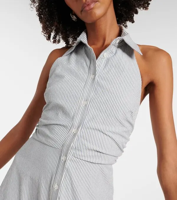 Veronica Beard Mackey Striped Cotton Maxi Dress - Blue
