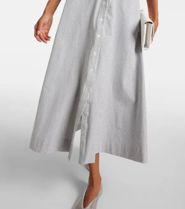 Veronica Beard Mackey Striped Cotton Maxi Dress - Blue
