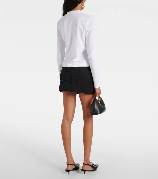 Jacquemus Le T-shirt Gros Grain Manches Longues" Long Sleeve Top - White
