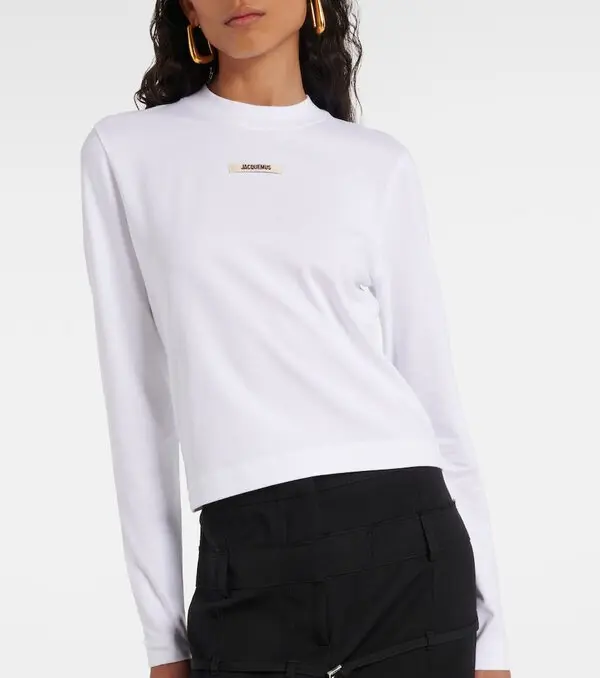 Jacquemus Le T-shirt Gros Grain Manches Longues" Long Sleeve Top - White