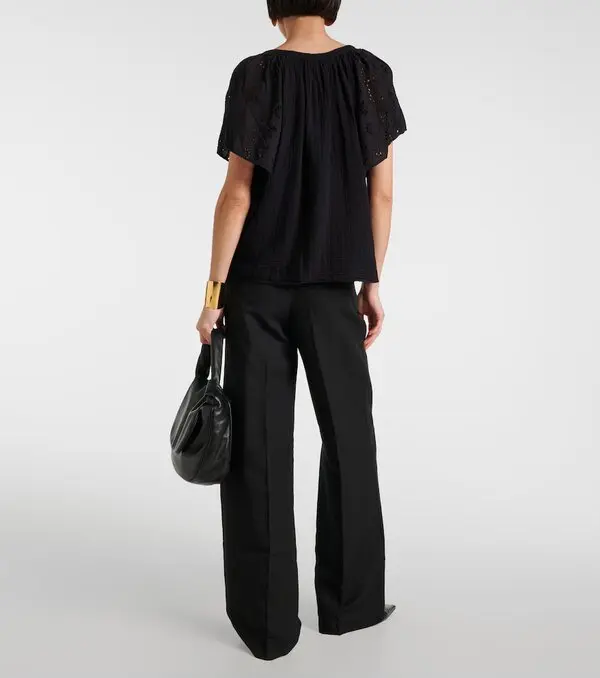 Velvet By Graham & Spencer Embroidered Cotton Top