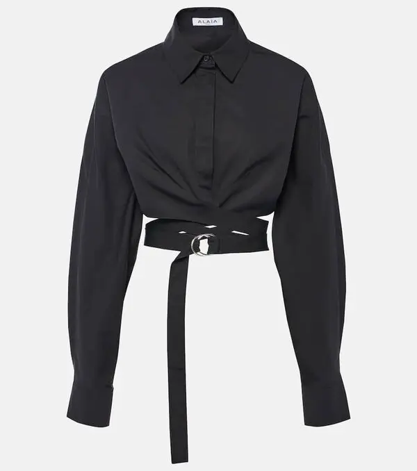 AZZEDINE ALAIA Alaïa Cropped Cotton Poplin Shirt