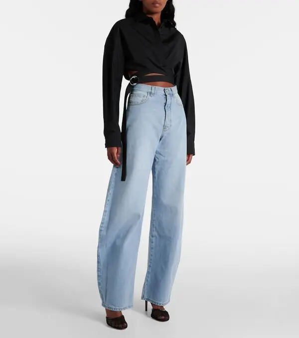 AZZEDINE ALAIA Alaïa Cropped Cotton Poplin Shirt