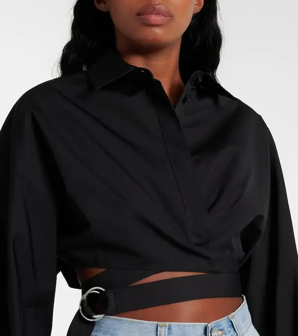 AZZEDINE ALAIA Alaïa Cropped Cotton Poplin Shirt