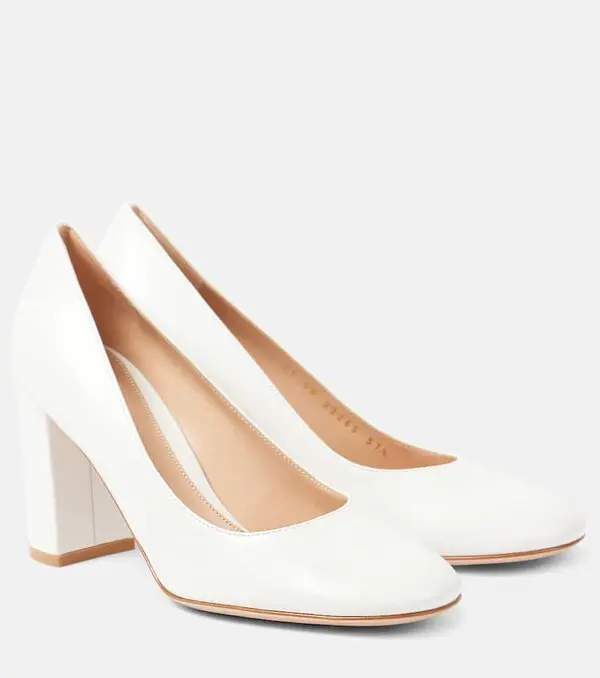 GIANVITO ROSSI 85 Leather Pumps - White