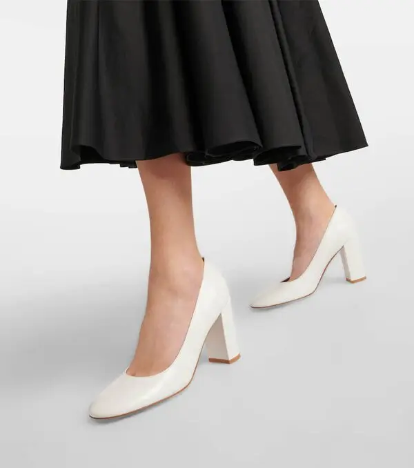 GIANVITO ROSSI 85 Leather Pumps - White
