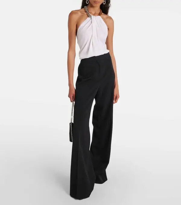 Stella McCartney Embellished Halterneck Wool Top
