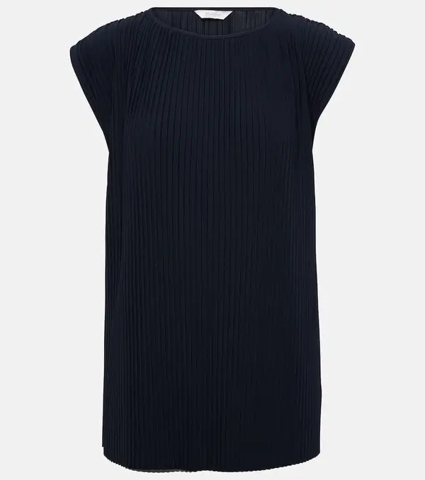 Max Mara Cambusa Pleated Top - Blue