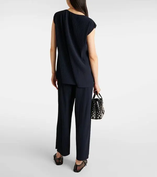 Max Mara Cambusa Pleated Top - Blue