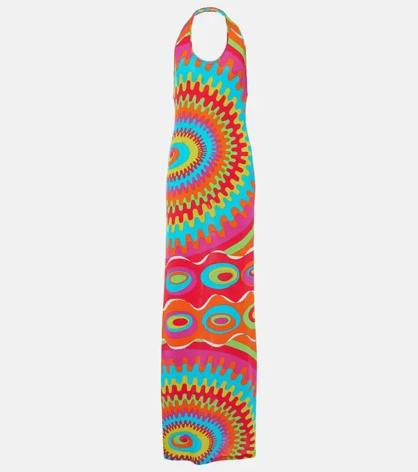 Emilio Pucci Bersaglio Halterneck Maxi Dress
