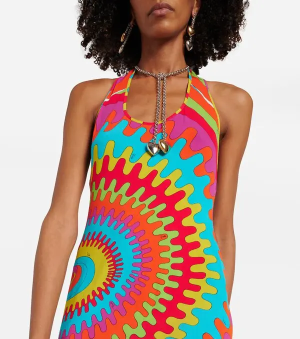 Emilio Pucci Bersaglio Halterneck Maxi Dress
