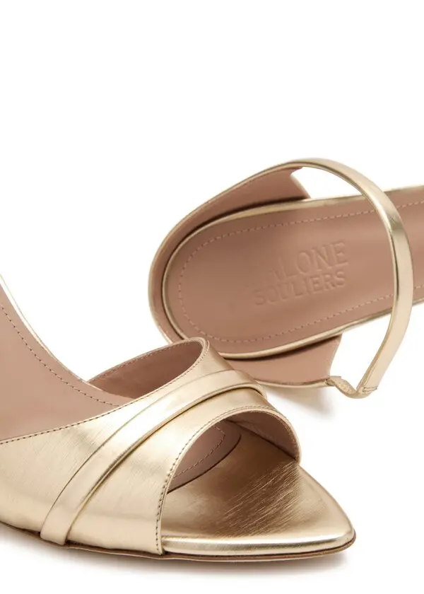 MALONE SOULIERS Una 80 Metallic Leather Sandals
