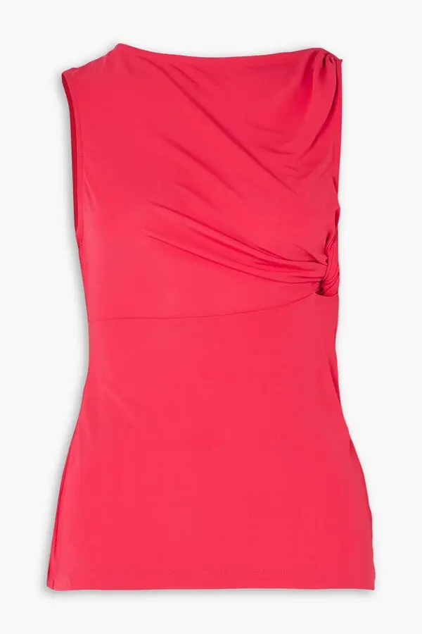 Christopher Esber Gesine Asymmetric Ruched Jersey Top - Papaya