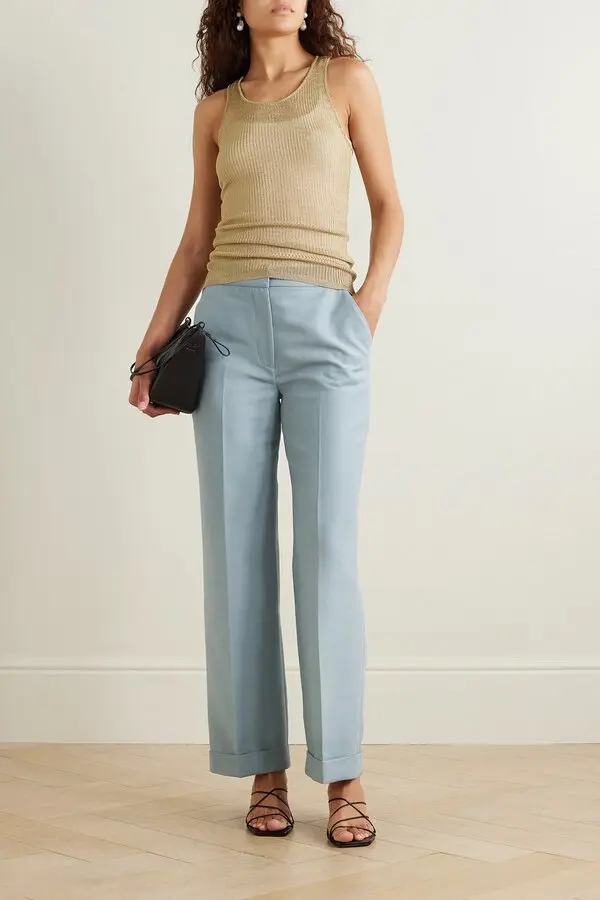 INTERIOR Nico Pleated Wide-leg Pants
