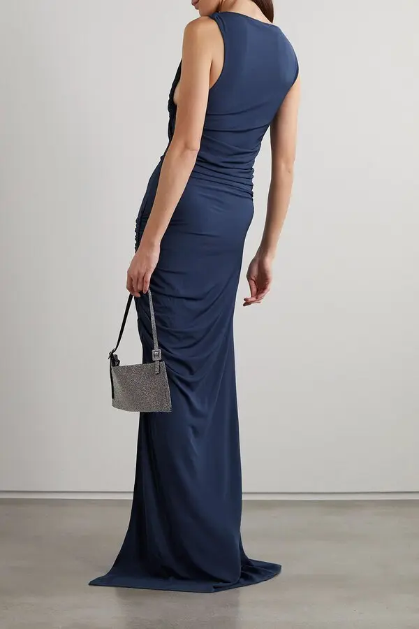 Christopher Esber Gesine Gathered Stretch-tulle Maxi Dress