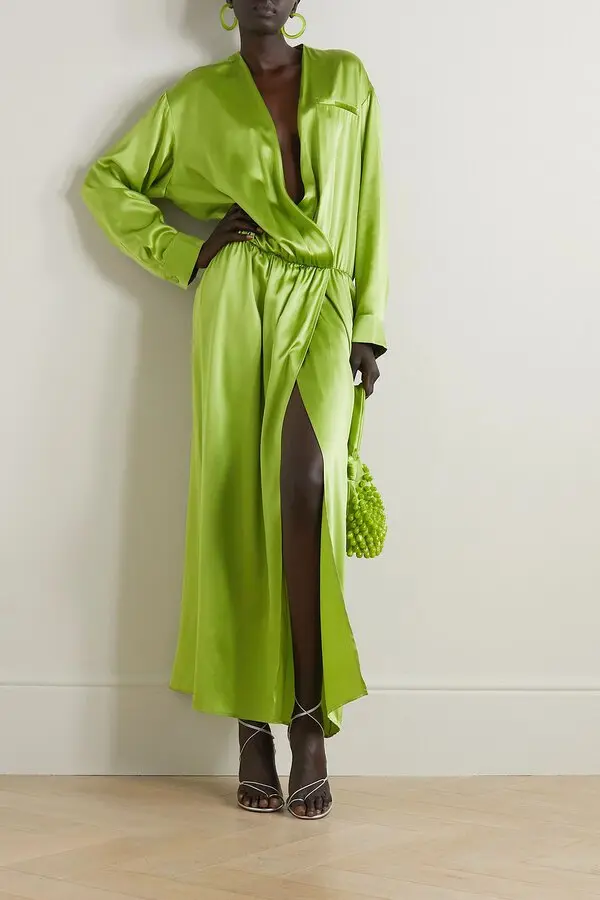 christopher esber lime green dress Christopher Esber Cutout Draped Maxi Dress In Lime Green - 85% Off