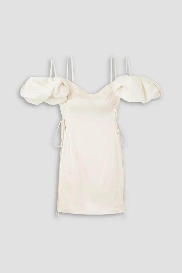 Jacquemus Chouchou Convertible Satin Mini Dress - Ivory