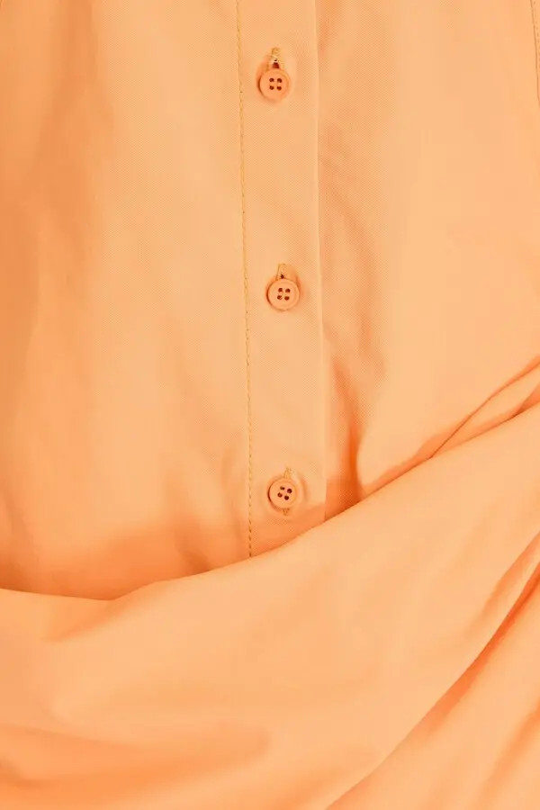 Jacquemus Cutout Draped Stretchtwill Mini Shirt Dress - Orange