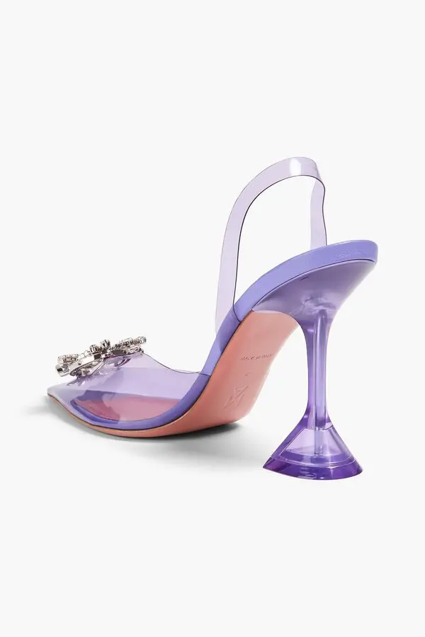 Amina Muaddi Begum Crystal-embellished Slingback Pumps - Lavender