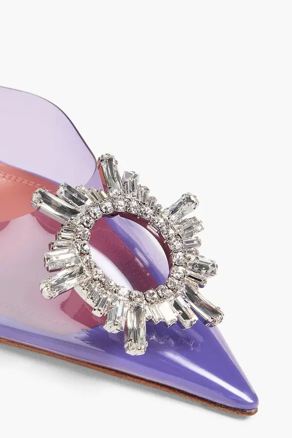 Amina Muaddi Begum Crystal-embellished Slingback Pumps - Lavender