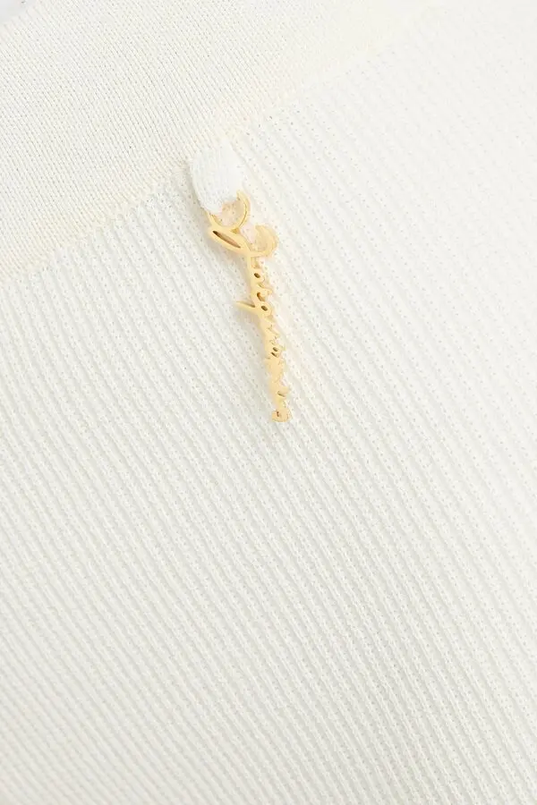 Jacquemus Embellished Ribbed-knit Shorts - Ivory