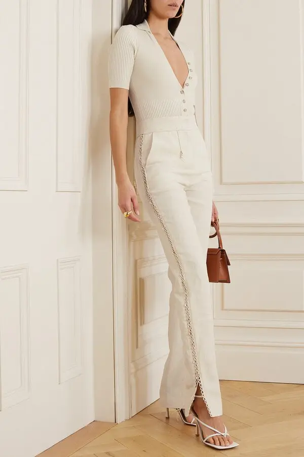 Jacquemus Lace-up Linen-blend Pants