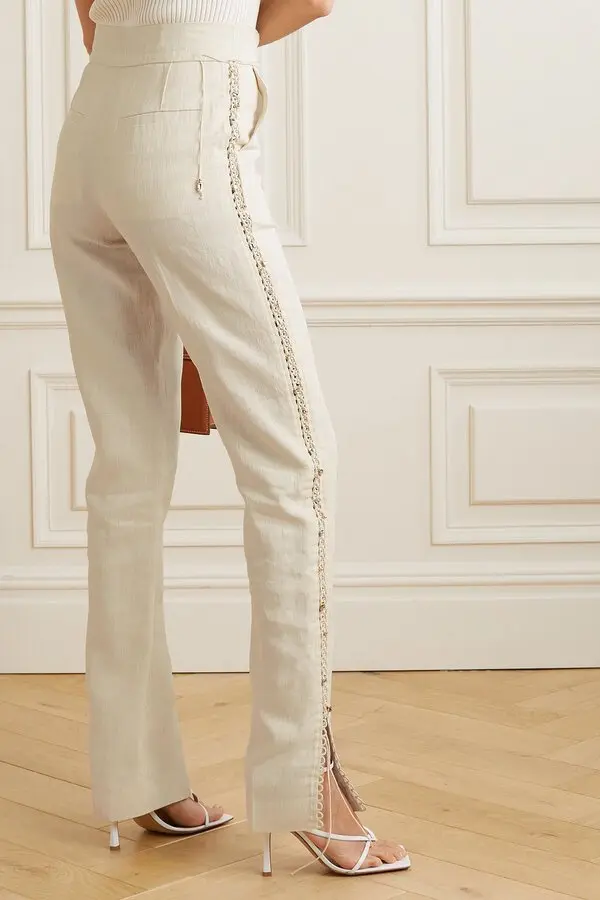 Jacquemus Lace-up Linen-blend Pants