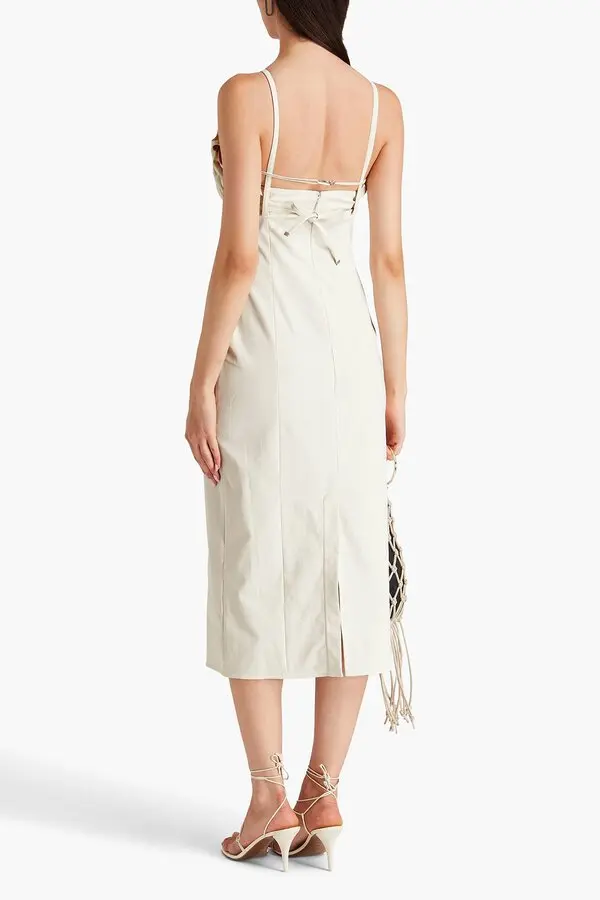 Cutout Stretchtwill Midi Dress - Ecru