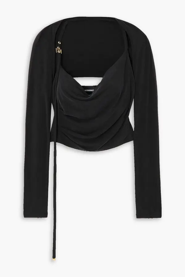Jacquemus Cropped Cupro-blend Stretch-jersey Top