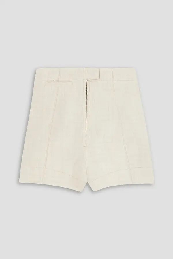 Jacquemus Cutout Linen-blend Shorts - Ecru
