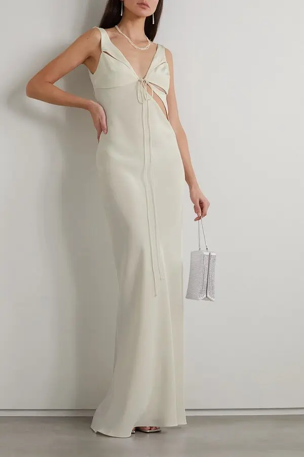 christopher esber cutout silk maxi dress Christopher Esber Crosscut Long-sleeved Maxi Dress